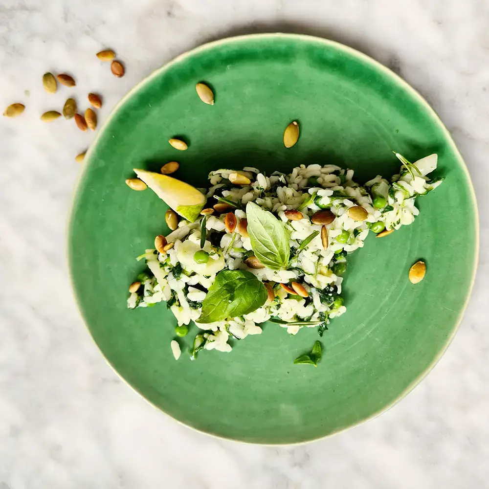 Venkel risotto met spinazie - Vegan Bliss Love